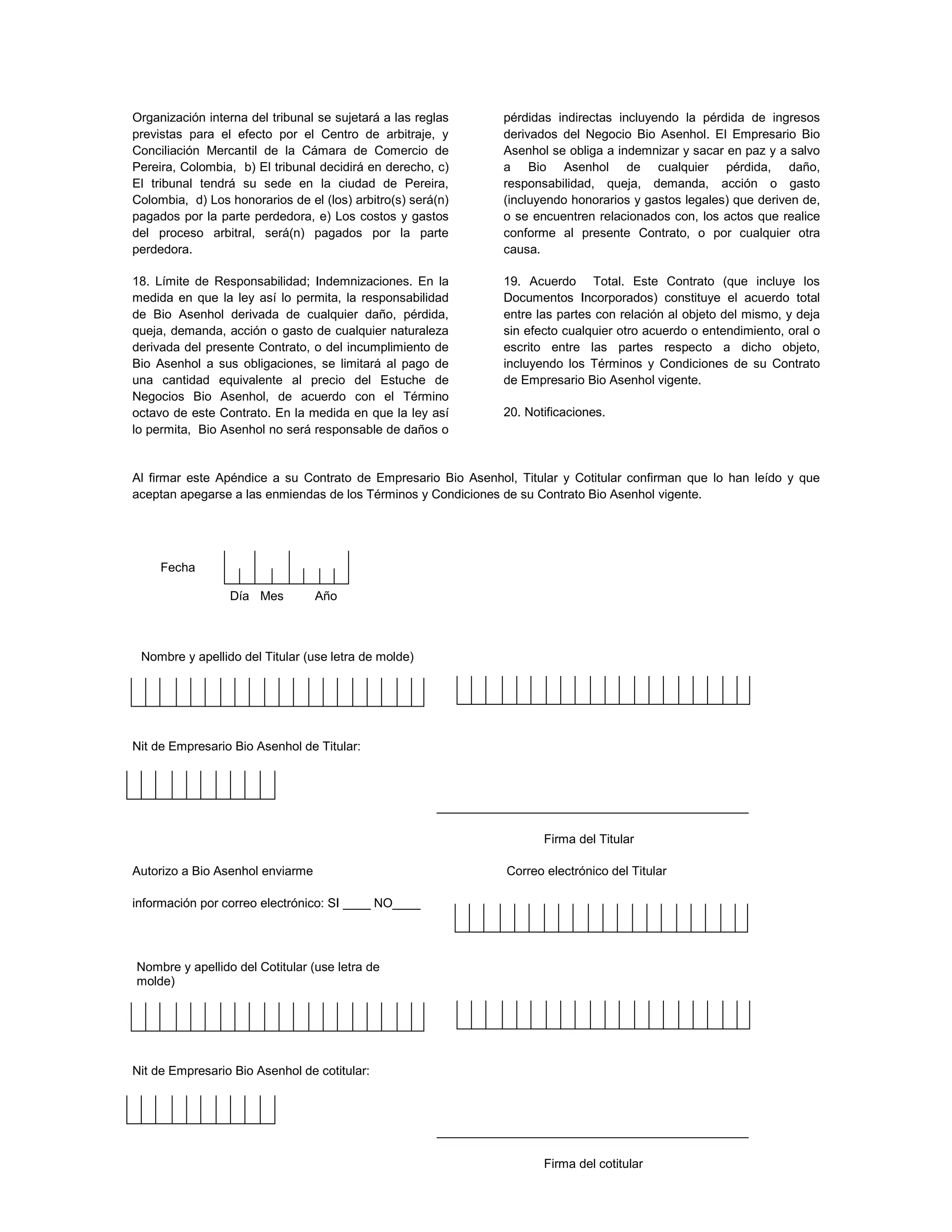 Contrato de empresario bio asenhol | PDF