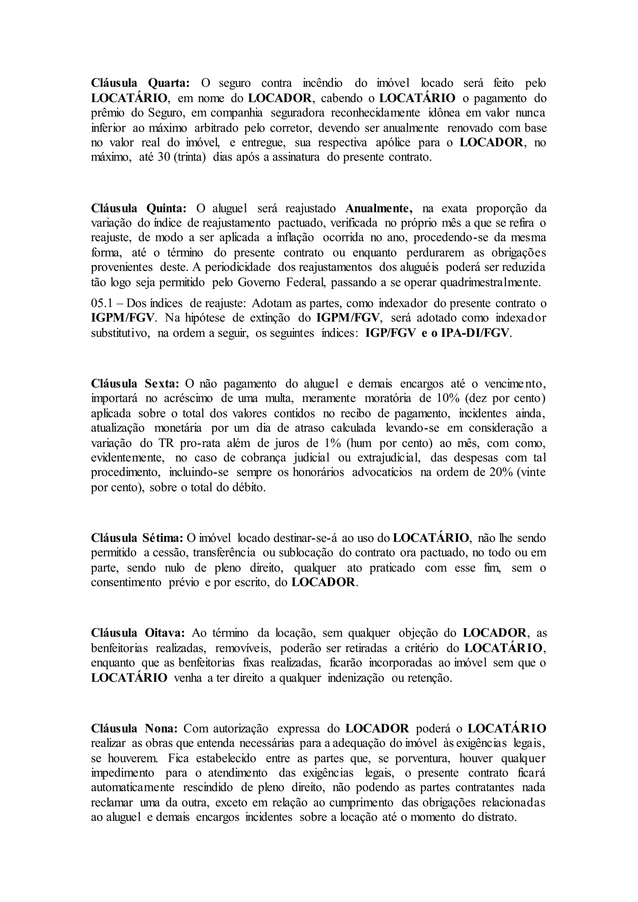Contrato de locação | DOCX