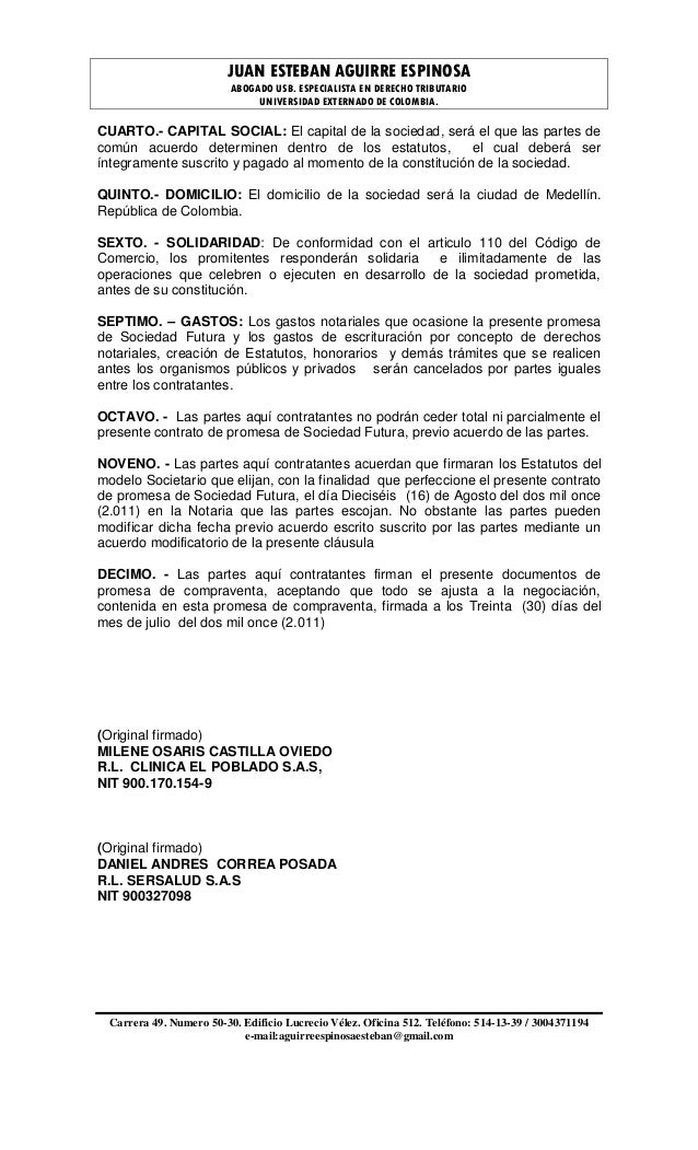 Formato Contrato De Promesa De Compraventa Creditoleite