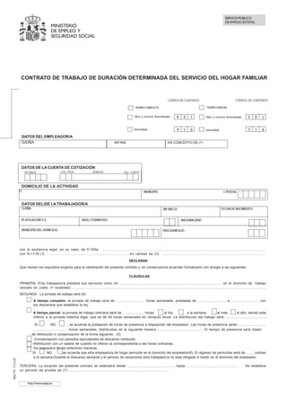 Contrato de trabajo de duracion determinada hogar familiar | PDF