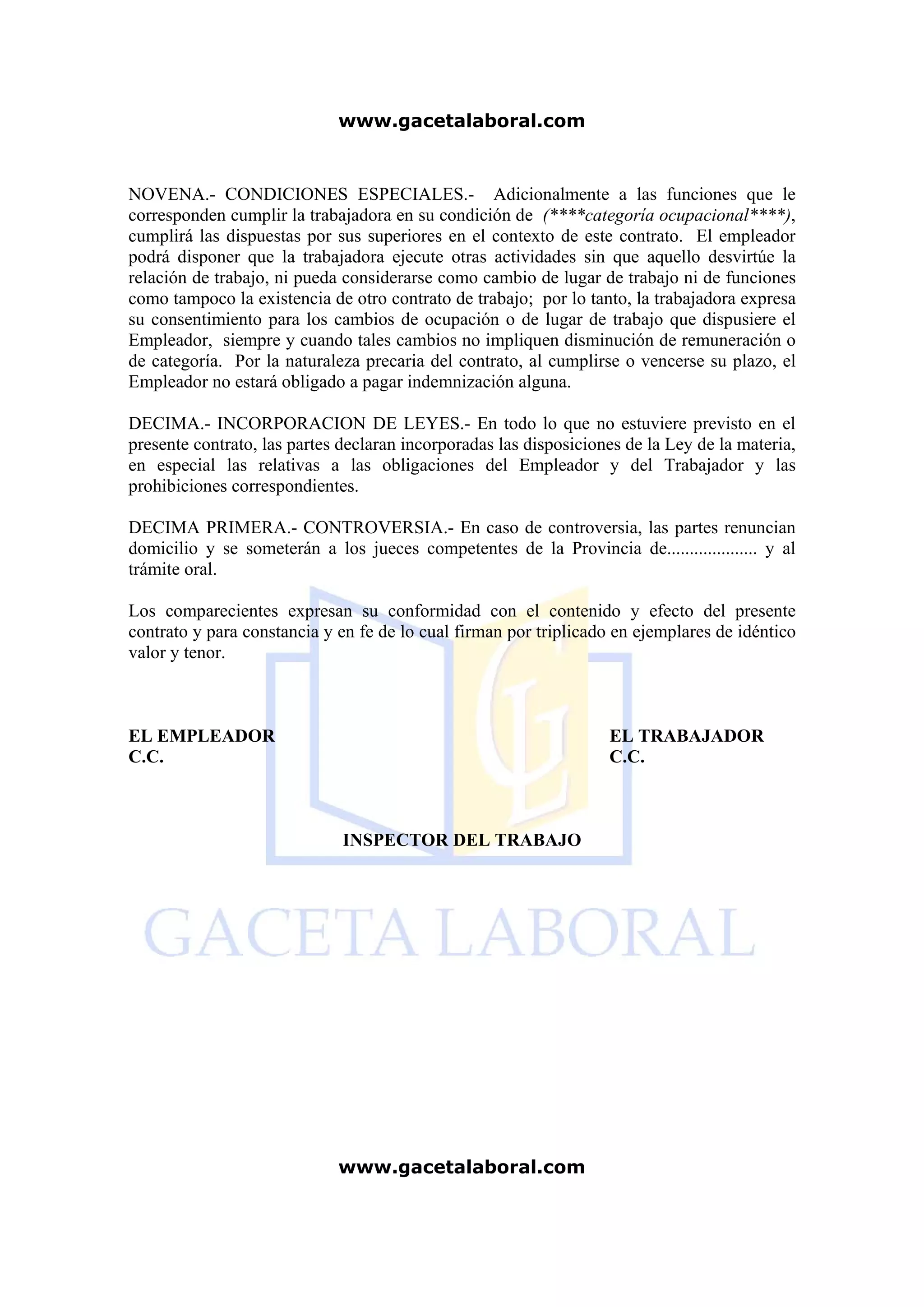 Contrato eventual | PDF