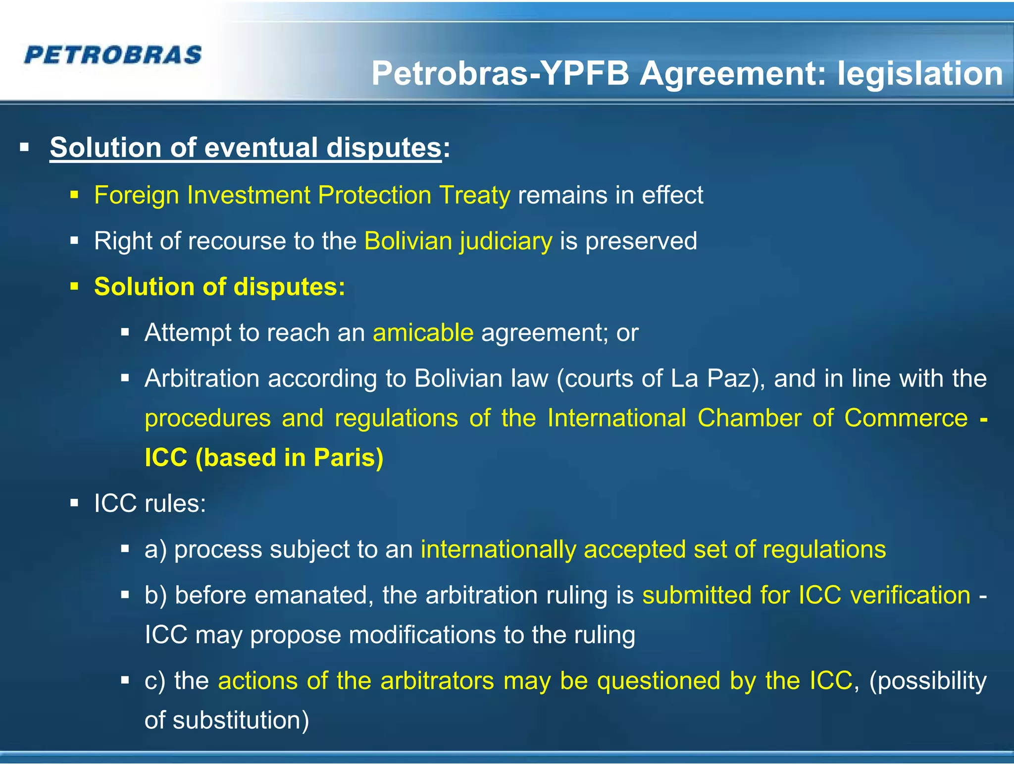 "Contrato Petrobras - YPFB” Inglês | PDF