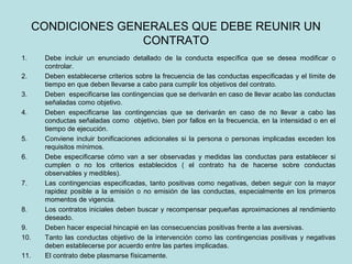 Contratos conductuales | PPT