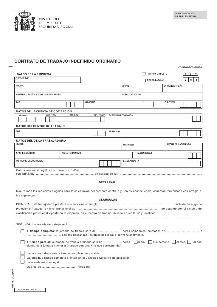 Modelo De Contrato De Trabajo Simple En Word Images