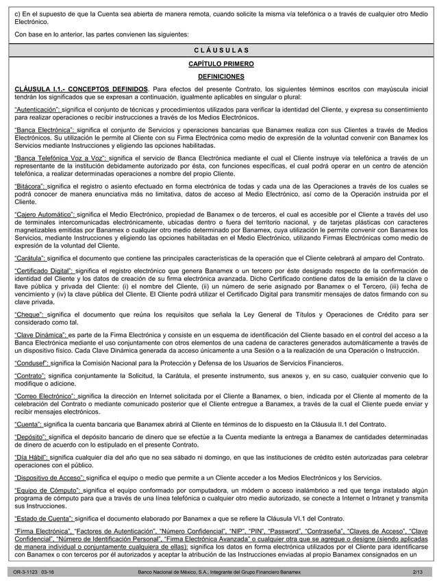 Contrato transfer banamex | PDF