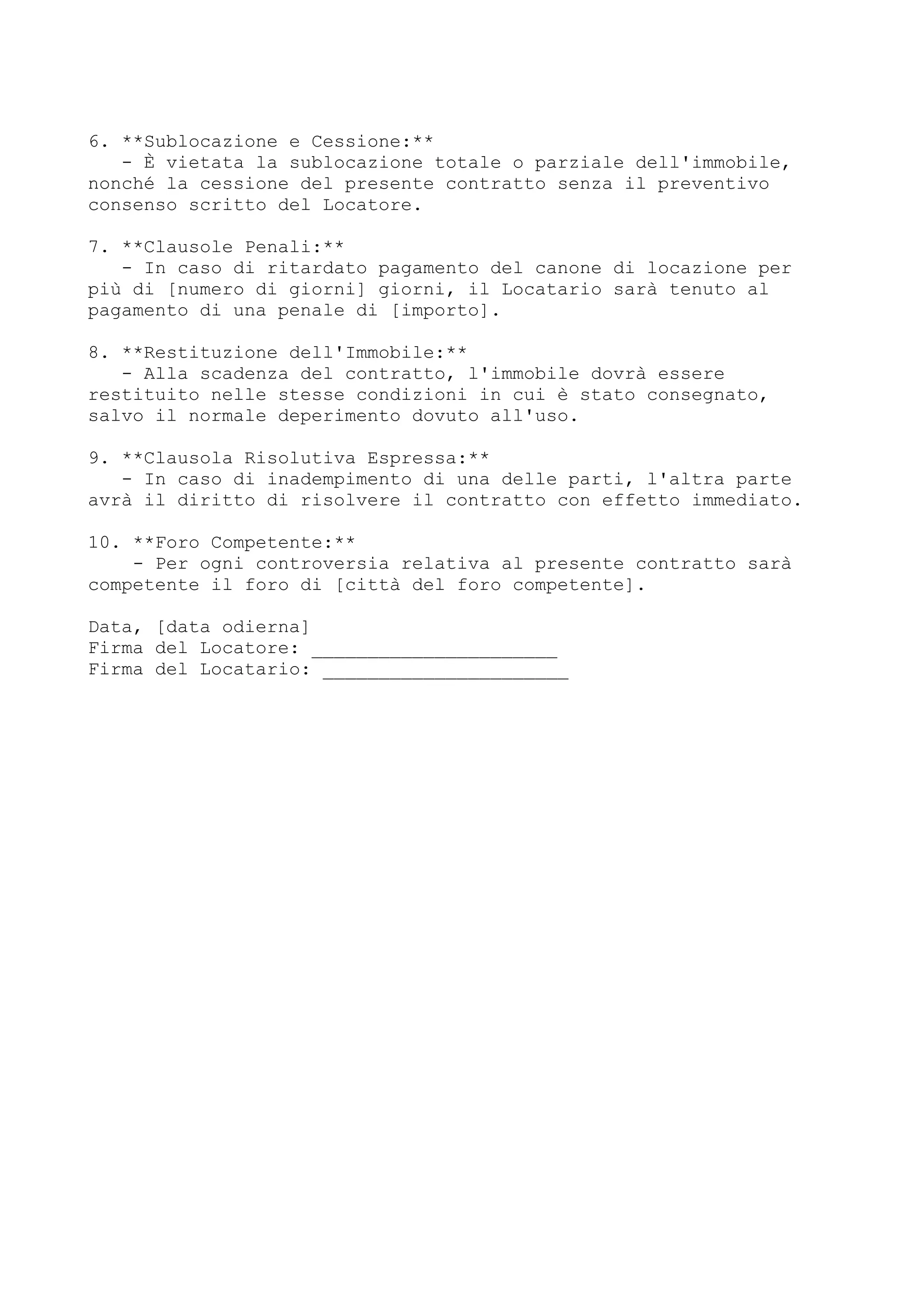 CONTRATTO DI LOCAZIONE AD USO ABITATIVO.pdf | Real Estate Renting and ...