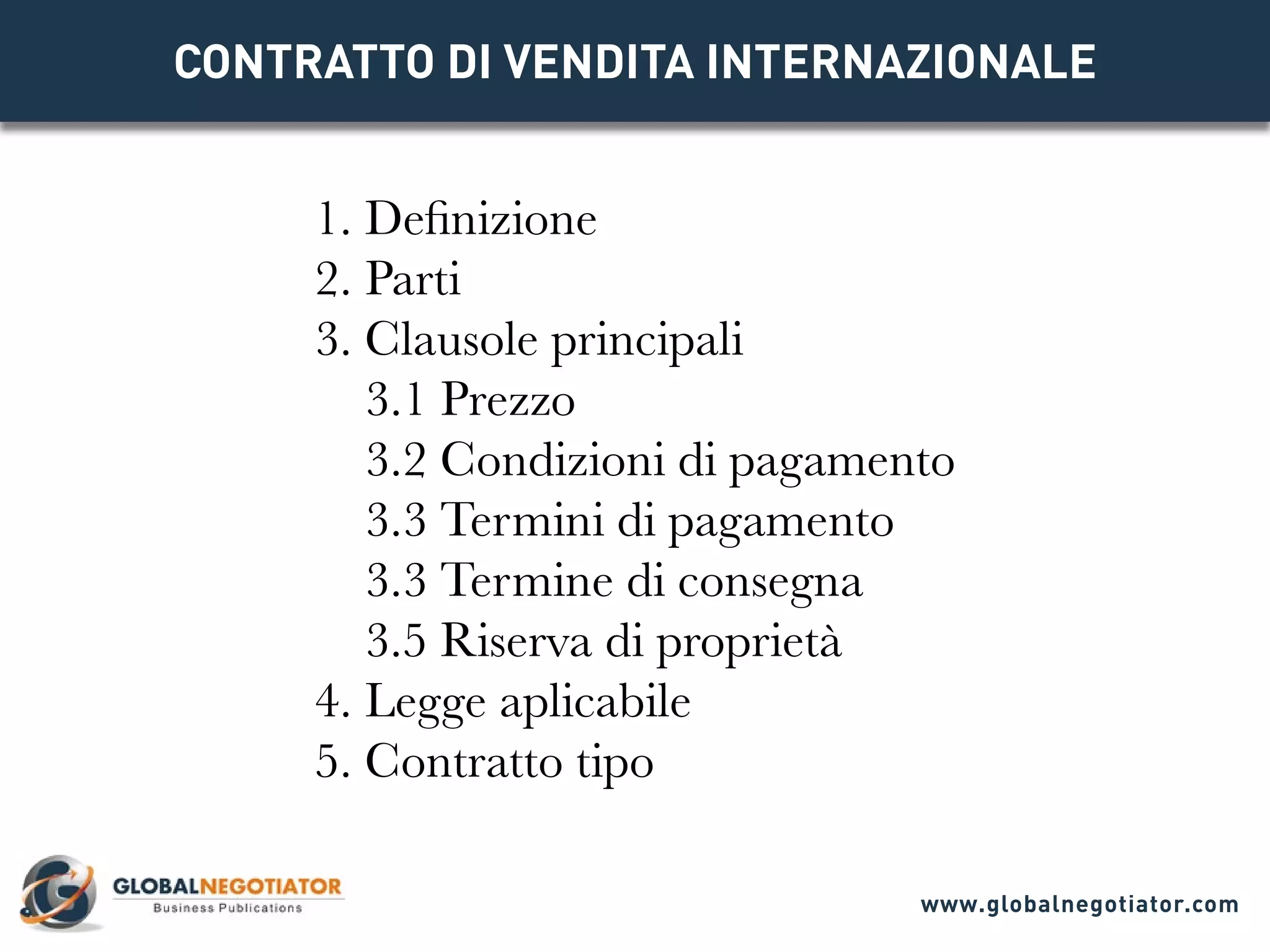 Contratto di vendita internazionale | PPT