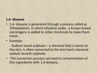 Contraversal ingredients used in cosmetics m pharm | PPTX