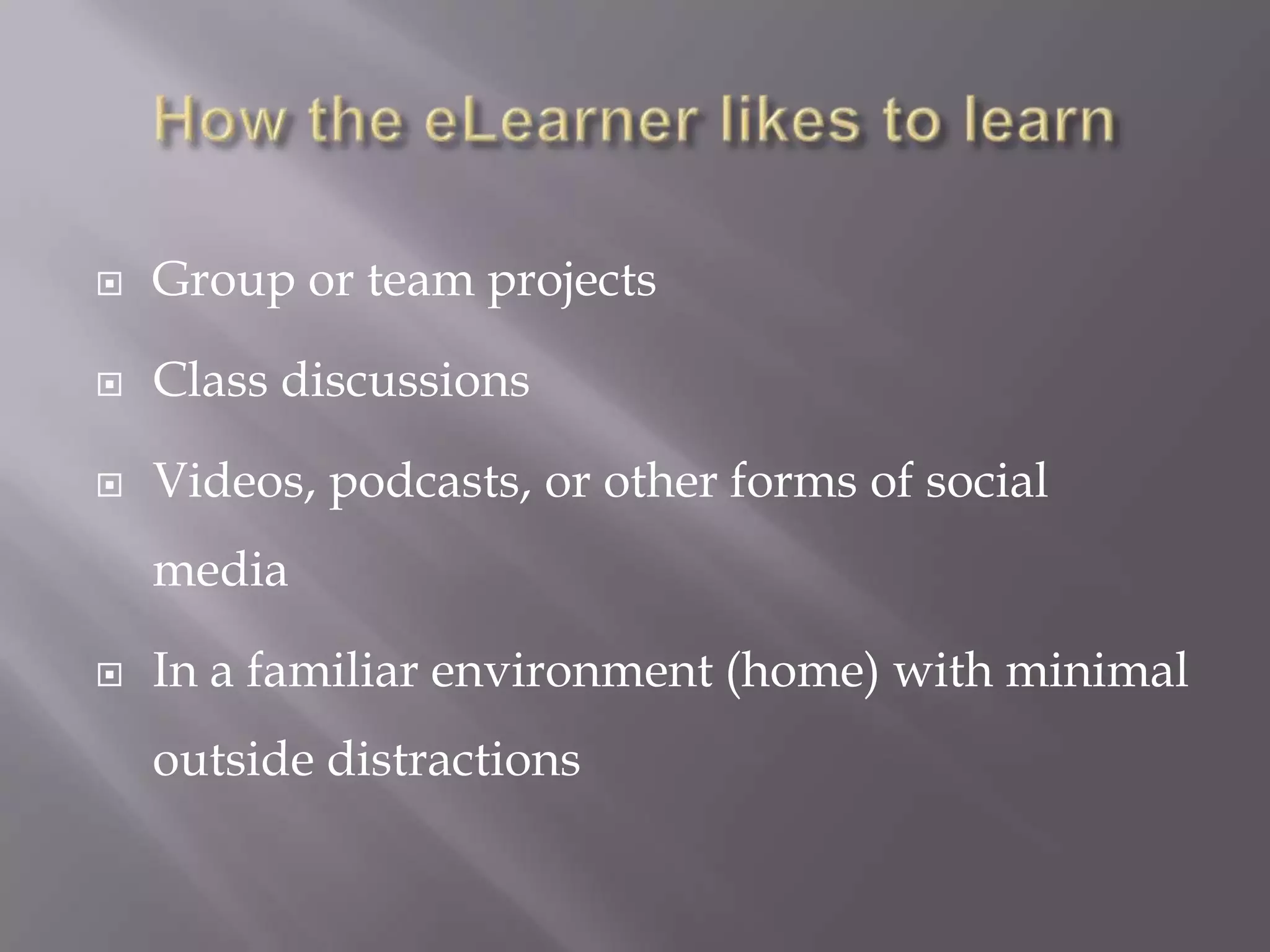 Bio of an eLearner | PPT