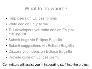 Contribute to Eclipse projects | ODP | Technology & Computing