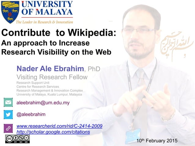 Contribute to Wikipedia Increase Research Visibility | PPT