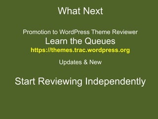 Contributing to WordPress theme review | PPT