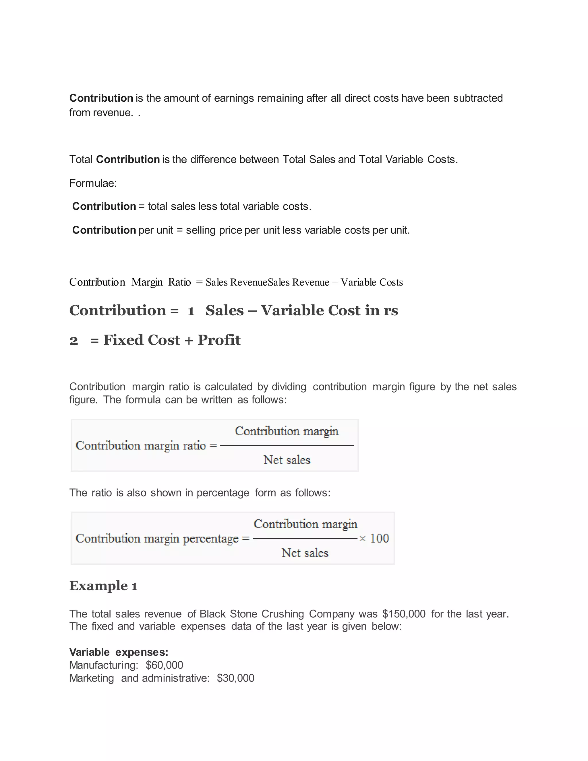 Contribution | DOCX | Business Accounting & Finance | Business