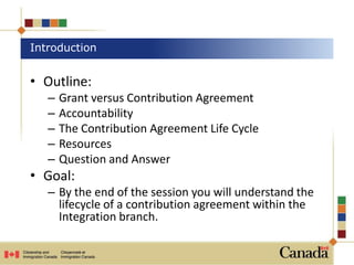 Contribution agreement cic presentation oct 2012 english | PPTX