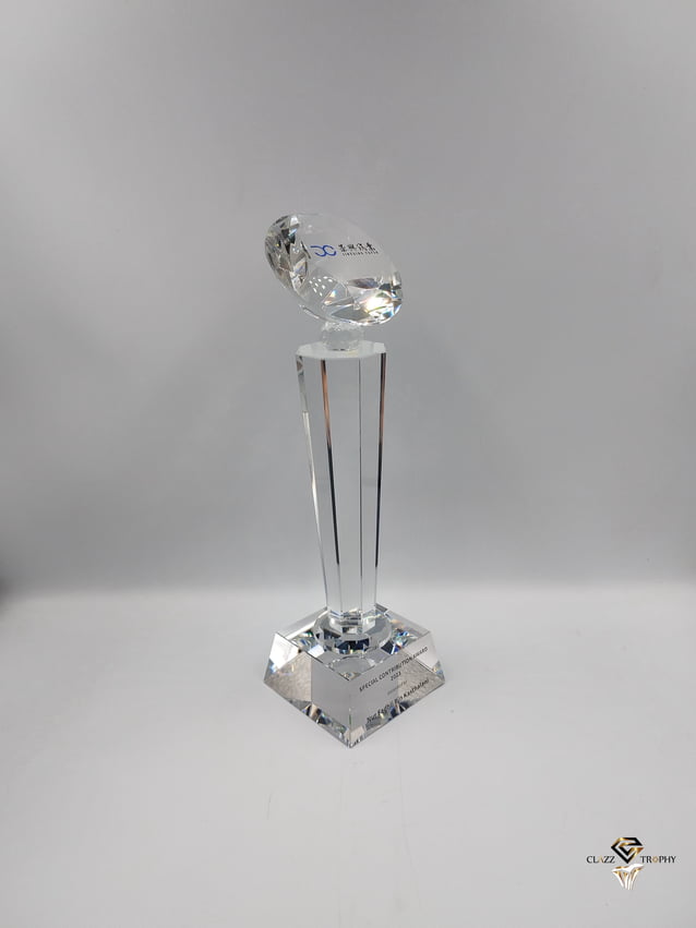 Contribution Award Crystal Diamond Trophy made by Clazz Trophy Malaysia ...