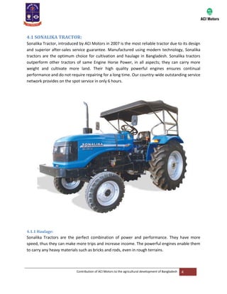 Contribution of ACI Motors to the agricultural development of ...