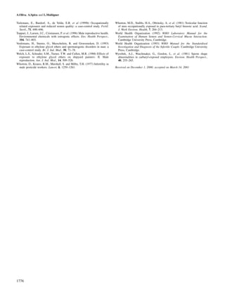 Contribution Of Environmental Factors To The Risk Of Male Infertility | PDF