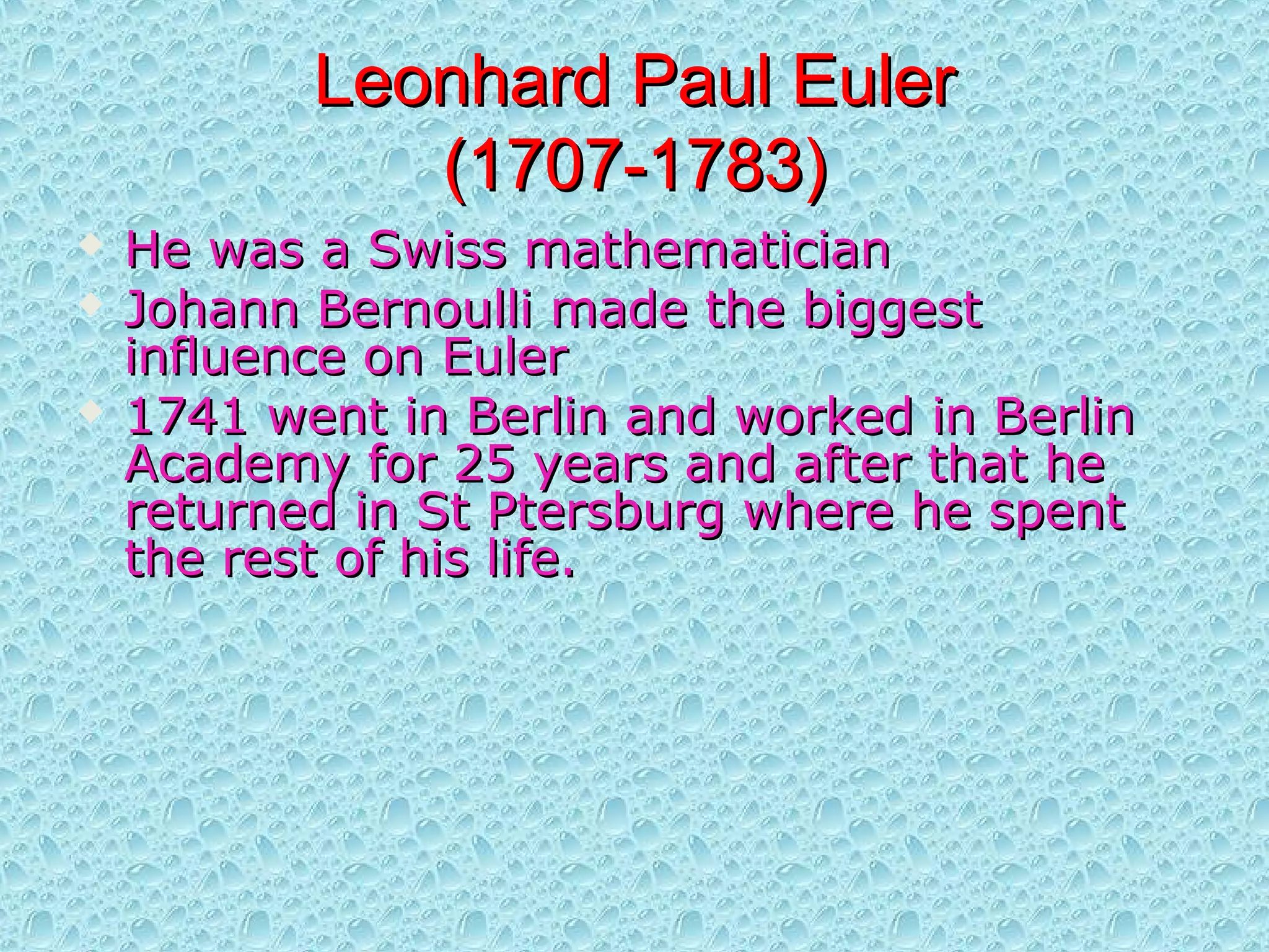 Contribution of euler & euclid | PPT