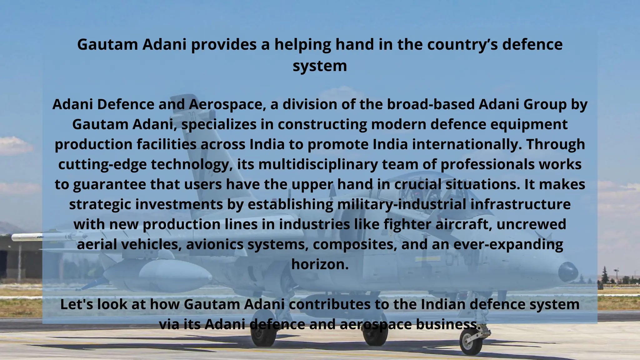 Contribution of Gautam Adani towards strengthening the country's ...