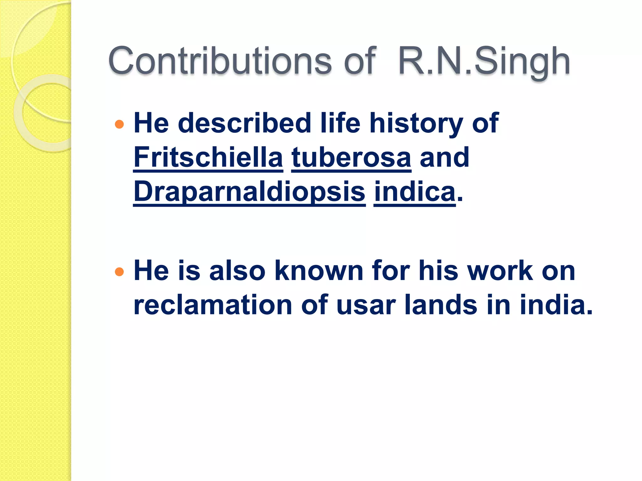 Contribution of indian phycologists in the development of phycology. | PPTX