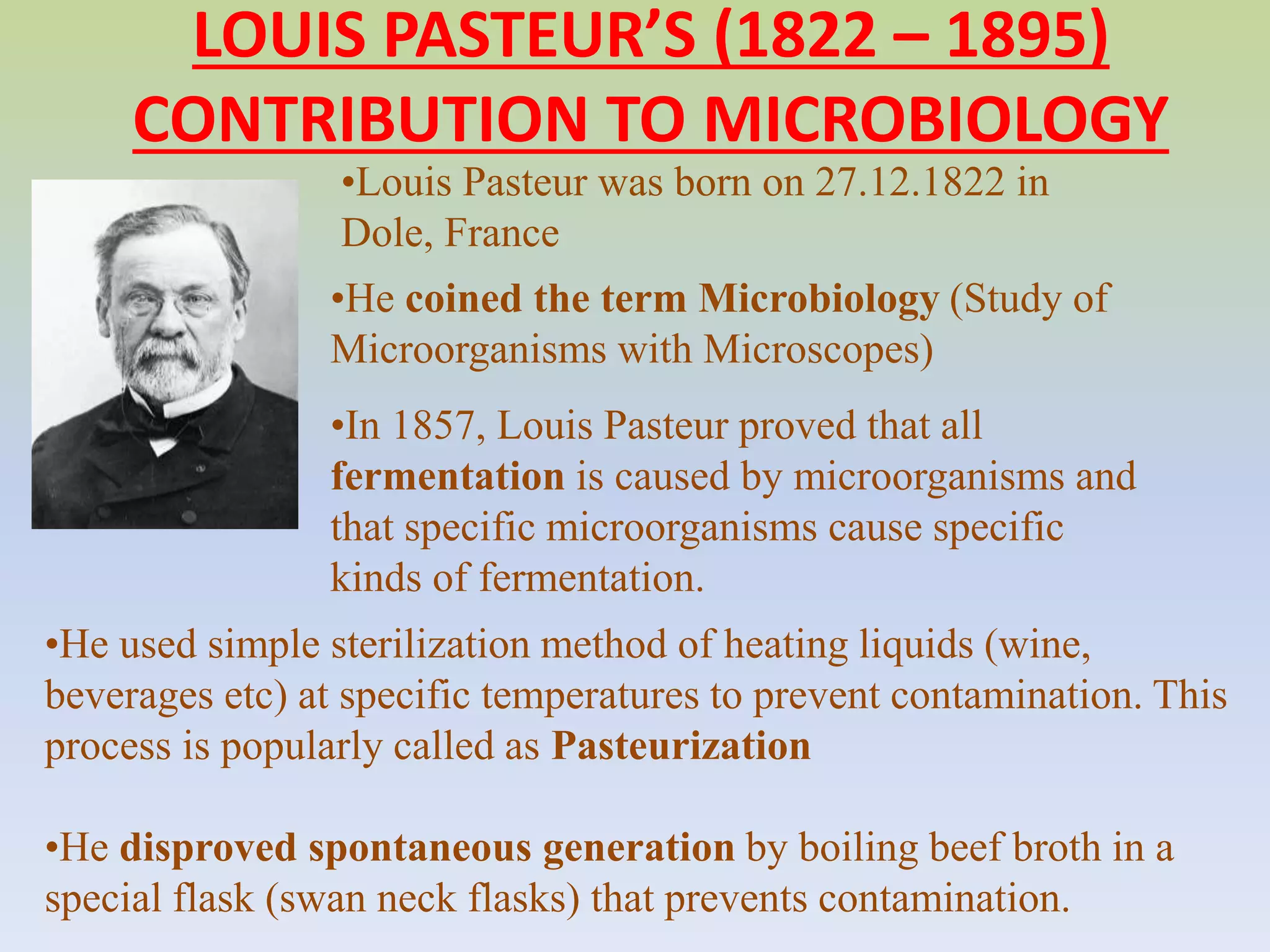 Key Contribution of Louis Pasteur and Robert Koch to Microbiology | PPTX