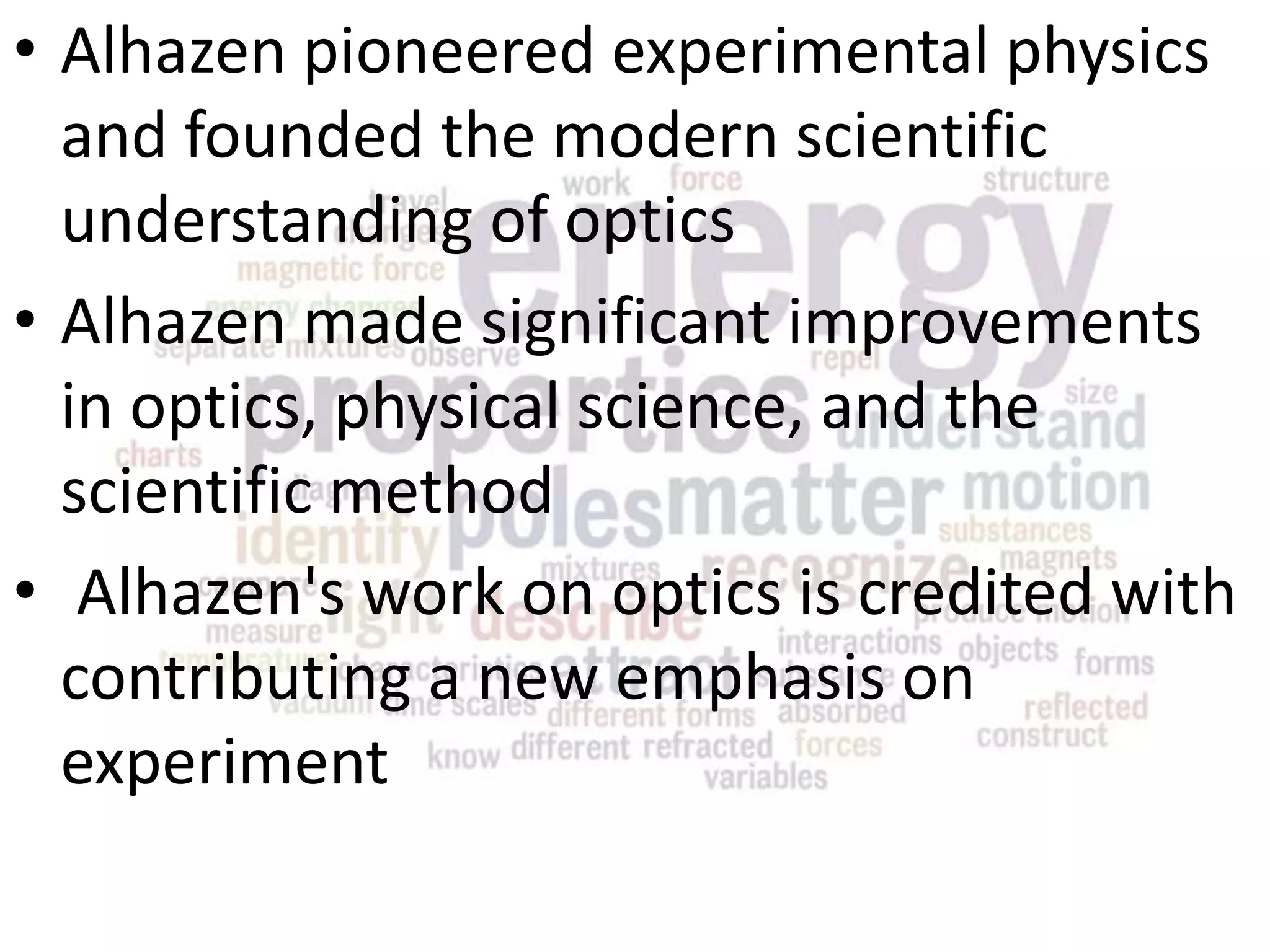 Contribution of muslim scientists towards science | PPTX