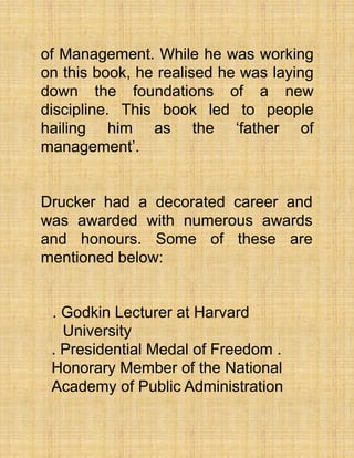 Contribution of Peter F Drucker | PDF