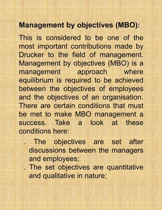 Contribution of Peter F Drucker | PDF