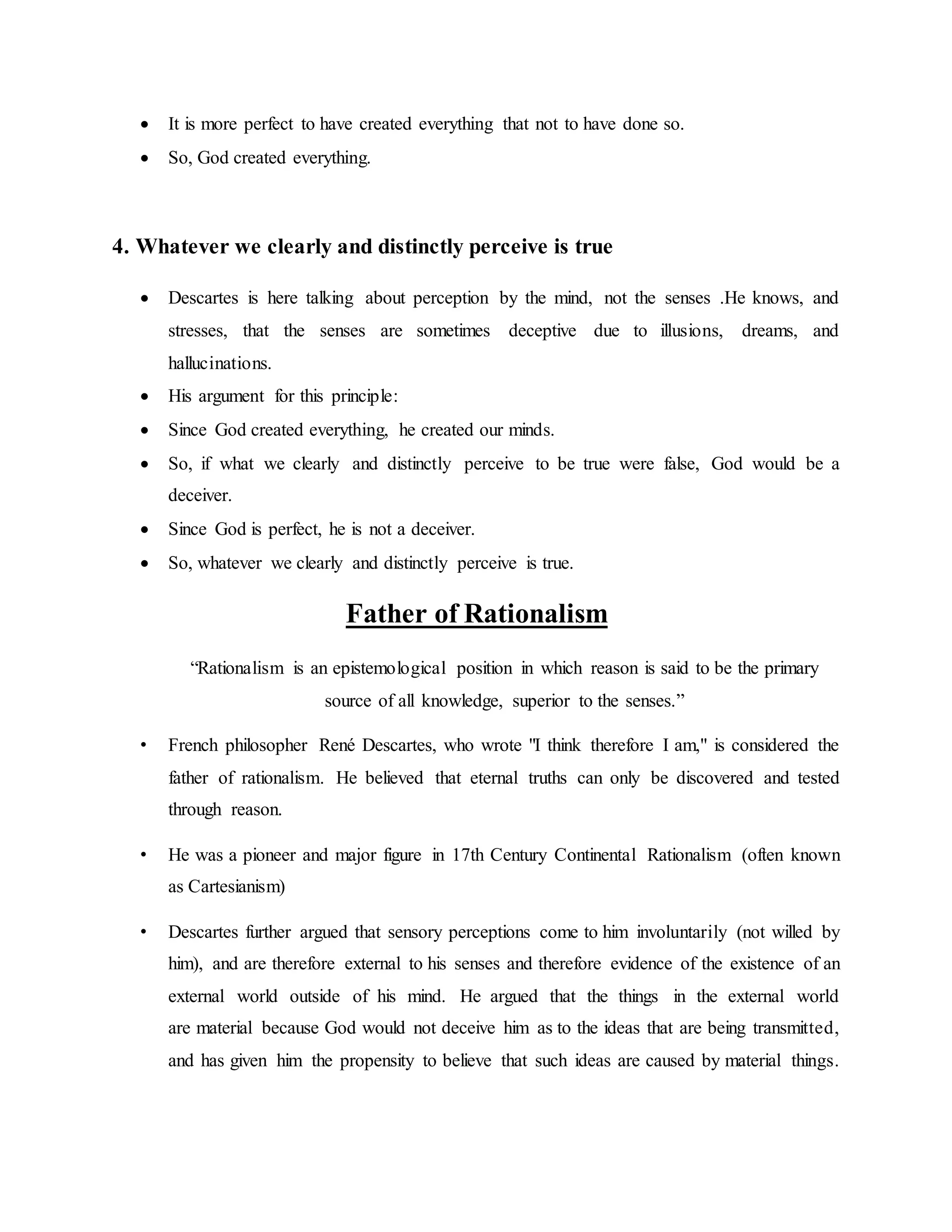 Contribution of rene descartes to philosophy | DOCX