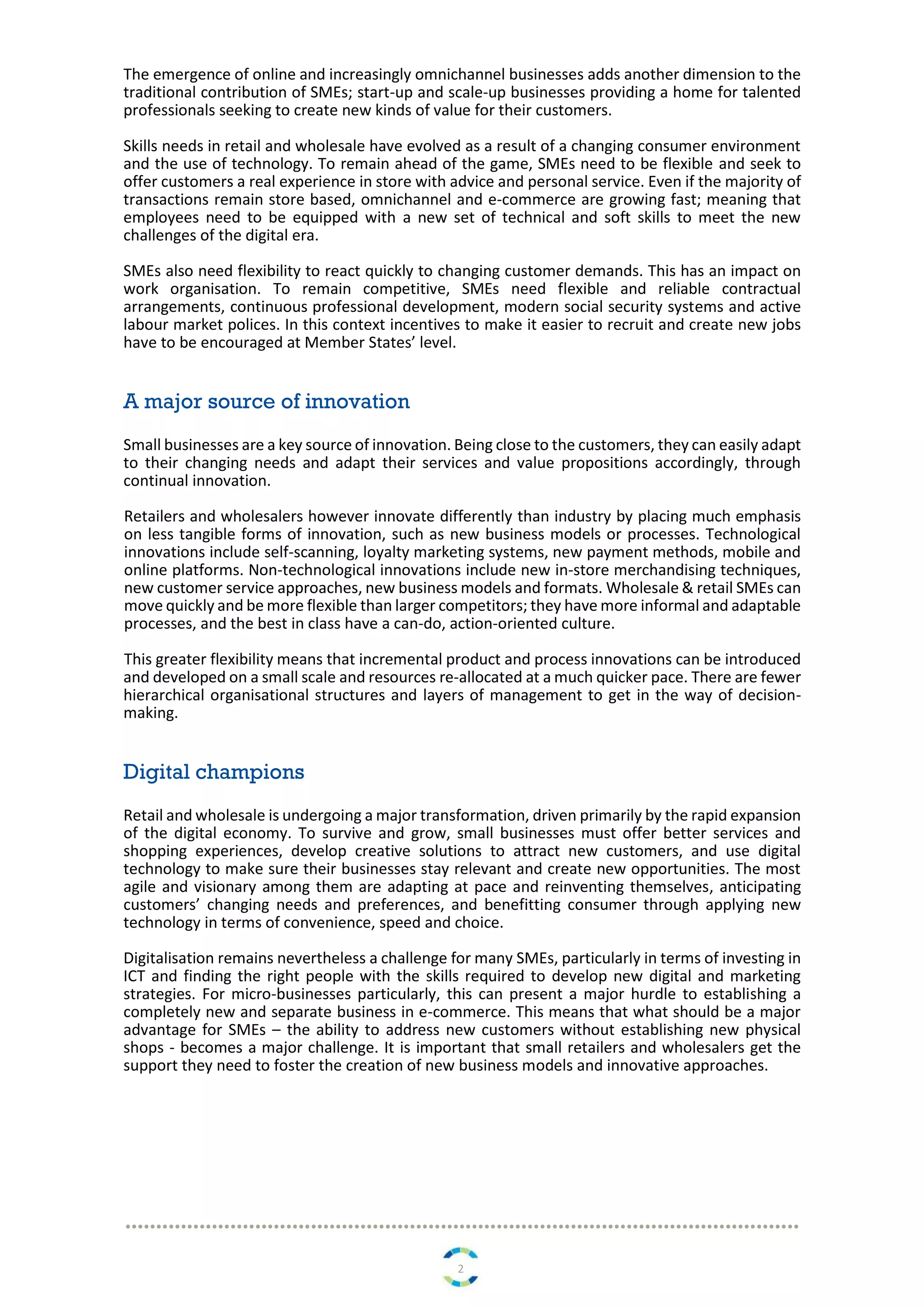 Contribution of Retail SMEs | PDF