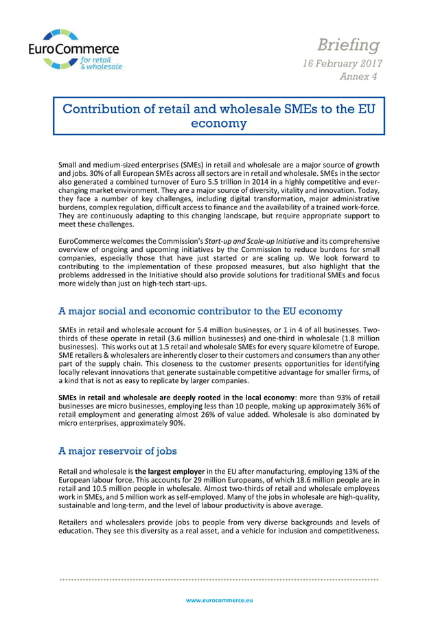 Contribution of Retail SMEs | PDF