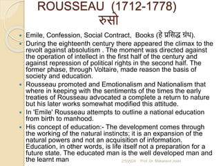 Contribution of Rousseau & Dewey:- in Education | PPTX