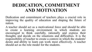 Contribution of teacher towards development of institutions and raising ...