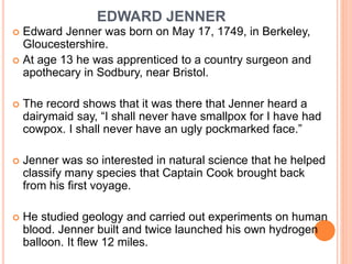 Contributions of Edward jenner, Robert koch and Joseph Lister | PPTX