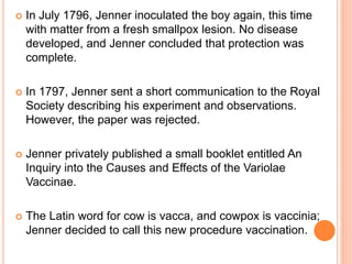 Contributions of Edward jenner, Robert koch and Joseph Lister | PPTX