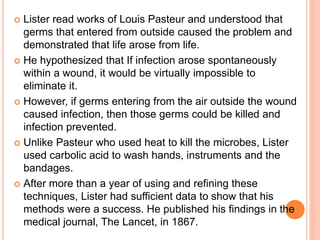 Contributions of Edward jenner, Robert koch and Joseph Lister | PPTX