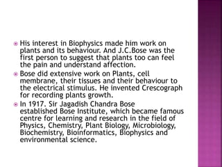 Contributions of eminent scientist JC BOSE & ISSAC NEWTON | PPT