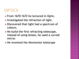 Contributions of eminent scientist JC BOSE & ISSAC NEWTON | PPT