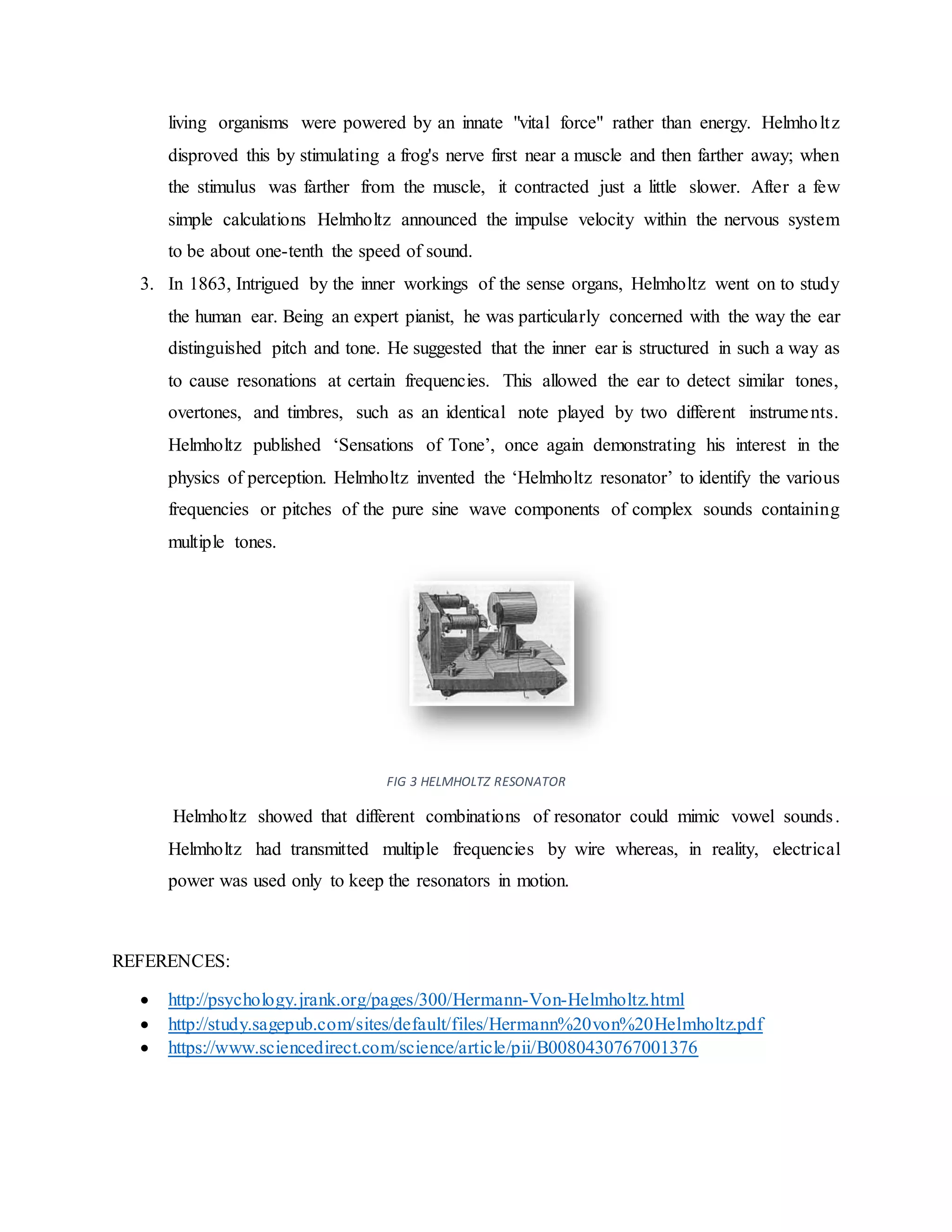 Contributions of Herman von Helmholtz in experimental psychology | DOCX