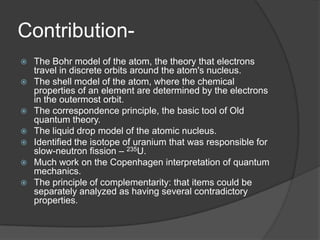 Contributions of j.j thomas, ernst rutherford and neil bohr in the field of chemistry | PPTX