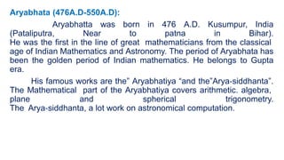 Contributions of Mathematicians | PPTX