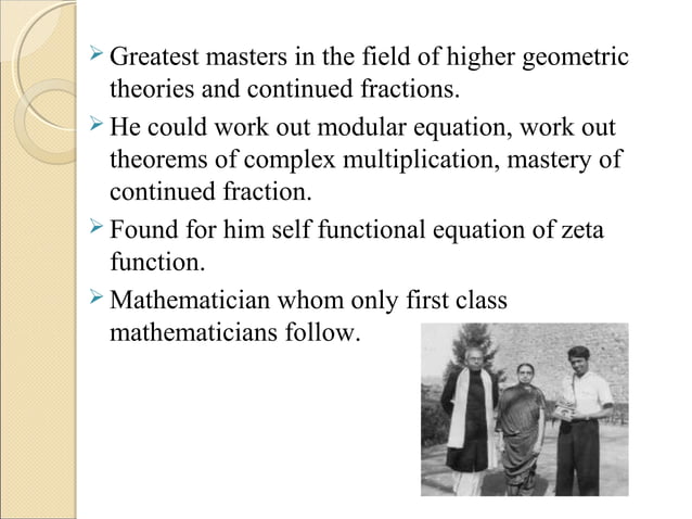Contributions of s.ramanujan in mathematics | PPT