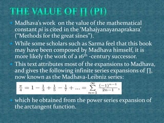 CONTRIBUTIONS OF SANGAMGRAMA MADHAVA.pptx