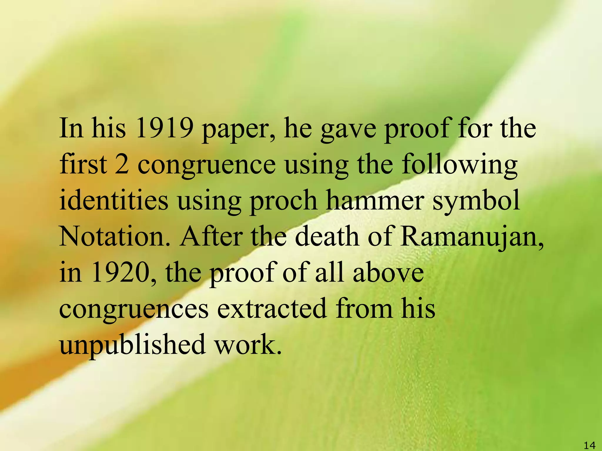 Contributions of Sreenivasa Ramanujan | PPTX