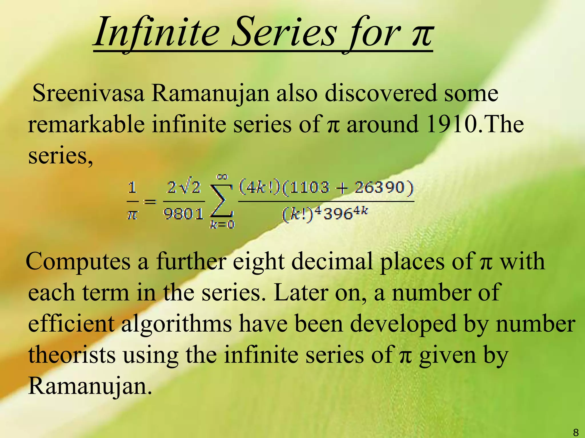 Contributions of Sreenivasa Ramanujan | PPTX