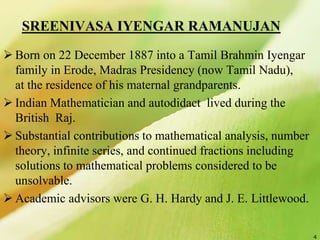 Srinivasa Ramanujan Achievements