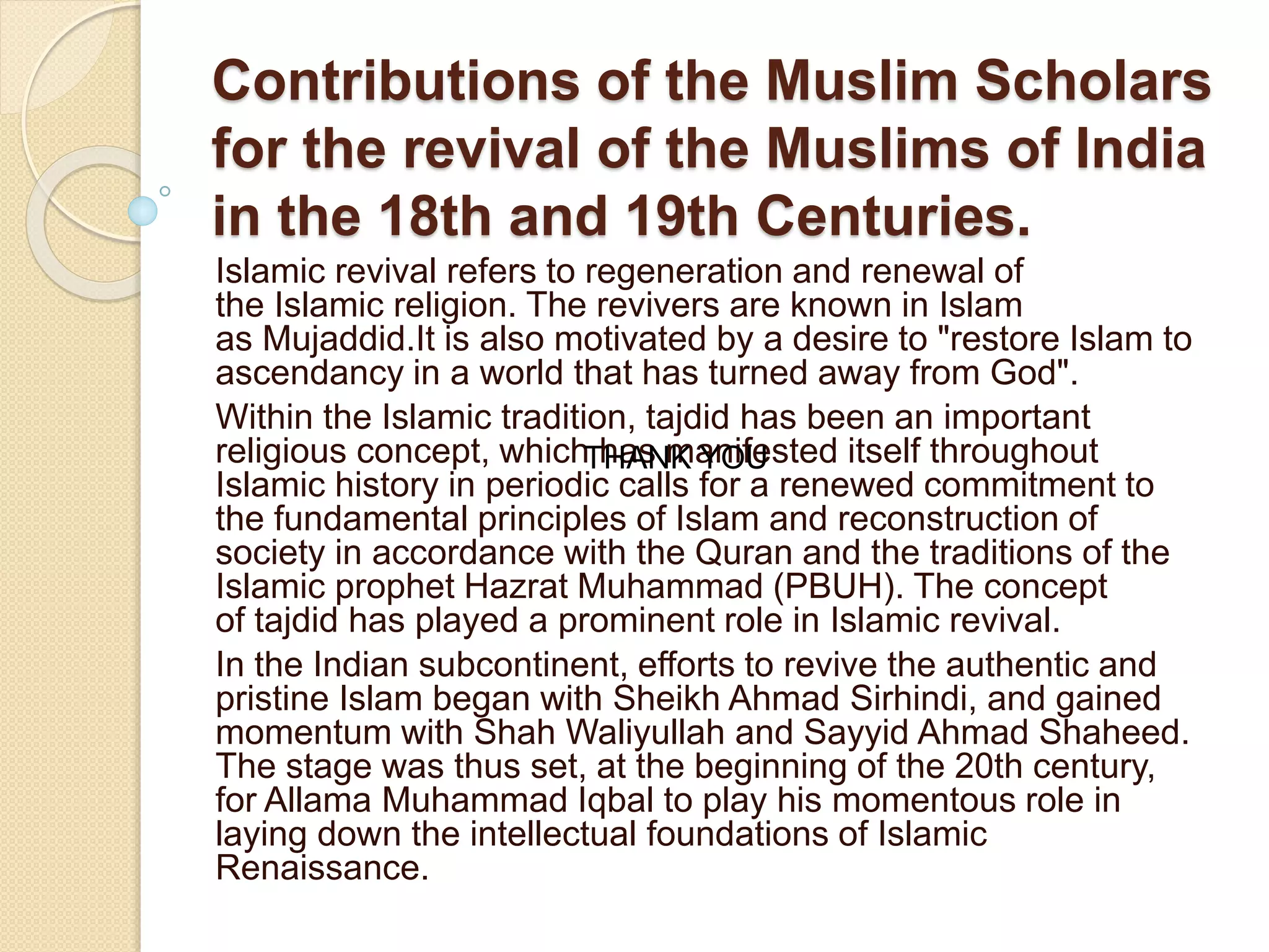 Contributions of the Muslim Scholars for the revival.pptx