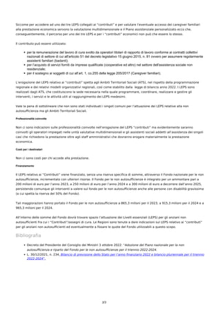 LEPS: contributi per anziani non autosufficienti | PDF