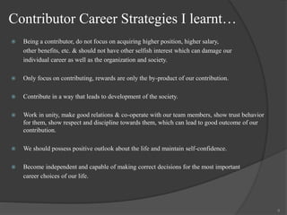 Contributor Career Strategies | PPTX