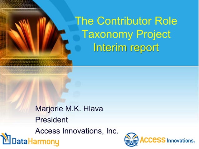 The Contributor Role Taxonomy Project | PPT
